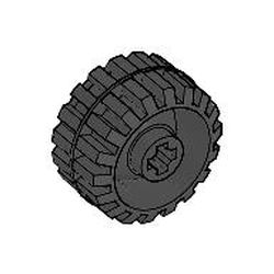 LEGO PART 41864 Wheel Small Wide Hard Plastic with Axle hole, Tread ...