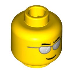 LEGO PART 3626bpr0282 Minifig Head, Silver Sunglasses, Eyebrows and ...