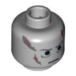 LEGO PART 3626bpr0402 Minifig Head Darth Vader, Scars Gray Left & Right ...