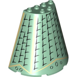 LEGO PART 47543pr0001 Cone Half 8 x 4 x 6 with Roof Shingles Print ...