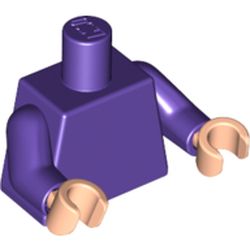 LEGO PART 973c09h02 Torso, Dark Purple Arms, Light Nougat Hands [Plain ...