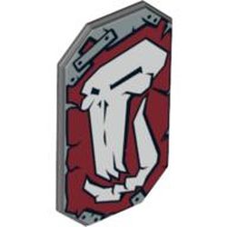 LEGO PART 61856pr0001 Shield Octagonal without Stud with Troll Skull on ...