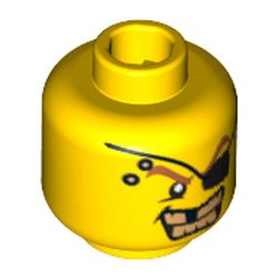 LEGO PART 3626bpr0536 Minifig Head Gold Tooth, Eyepatch, Gold Teeth ...