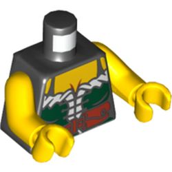 LEGO PART 973c01h01pr1449 Torso Corset, Dark Green with Belt Print ...