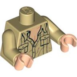 LEGO PART 973c26h02pr1493 Torso Shirt, Open Collar with Pockets Print ...