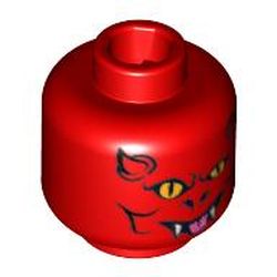 LEGO PART 3626bpr0611 Minifig Head Devil, Yellow Eyes, Horns Print ...