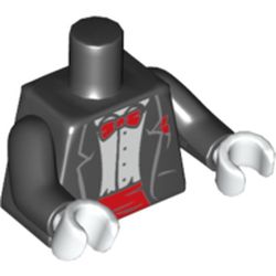 LEGO PART 973c03h27pr0813 Torso Jacket, White Shirt and Red Bow Tie and ...