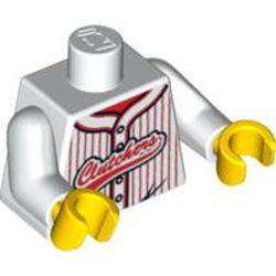 LEGO PART 973c27h01pr1701 Torso Baseball Jersey, Vertical Red Stripes ...