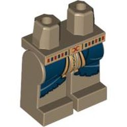LEGO PART 970c11pr0200 Hips and Dark Tan Legs with Blue Rags, Gold ...