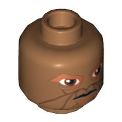 LEGO PART 3626bpr0818 Minifig Head Eeth Koth, Reddish Brown Eyes and ...