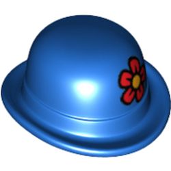 LEGO PART 95674pr0001 Hat, Bowler with Red Flower with Yellow Centre ...