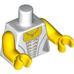 LEGO PART 973c01h01pr0814 Torso Wedding Dress Robe with Gold Print and ...