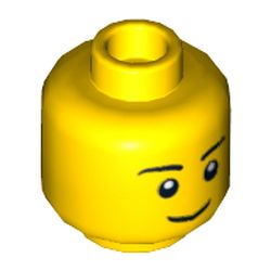 LEGO PART 3626cpr0891 Minifig Head, Black Eyebrows, Thin Grin, Eyes ...