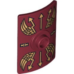 LEGO PART 98367pr0001 Shield Rectangular Curved with Stud with Gold ...