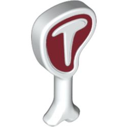 LEGO PART 98372pr0001 Food Steak on Bone with Red Meat Print ...