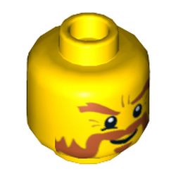 LEGO PART 3626cpr0929 Minifig Head, Dark Orange Bushy Beard and ...