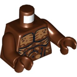 LEGO PART 973c19h19pr2064 Torso Muscles Outline Print, Reddish Brown ...