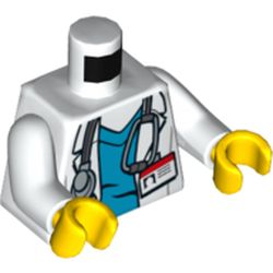 LEGO PART 973c27h01pr2074 Torso Hospital Lab Coat, Dark Azure Scrubs ...