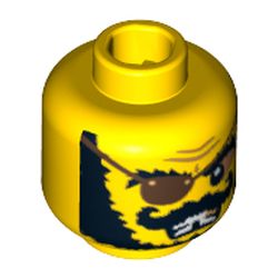 LEGO PART 3626bpr1018 Minifig Head Pirate Captain, Eyepatch, Black ...