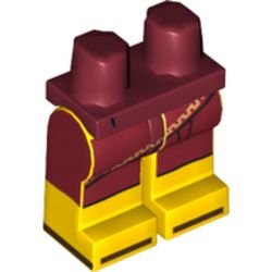 LEGO PART 970c01pr0397 Hips and Yellow Legs with Dark Red Toga and ...