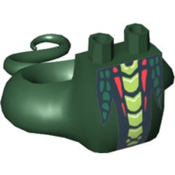 LEGO PART 98140pr0012 Lower Body with Tail, Lime and Red Scales Print ...