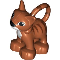 LEGO PART 87313pr0001 Duplo Animal Cat / Kitten Striped with White ...