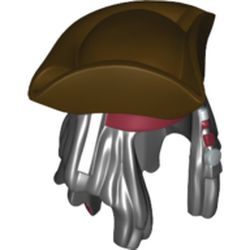 LEGO PART 95220pr0001 Hair and Hat, Dreadlocks with Beads, Dark Red ...