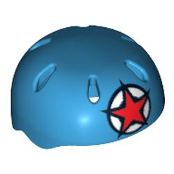 LEGO PART 46303pr0001 Helmet, Sports with Vent Holes and Red Star Print ...