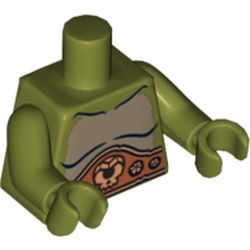 LEGO PART 973c20h20pr2164 Torso Bare Chest, Fur and Belt with Skull and ...