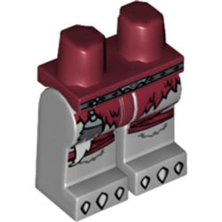 LEGO PART 970c14pr0436 Hips and Light Bluish Gray Legs with Dark Red ...