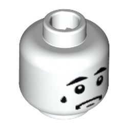 LEGO PART 3626bpr1165 Minifig Head Sad Clown, Thick Eyebrows, White ...