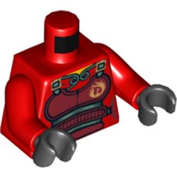 LEGO PART 973c22h03pr1902 Torso Armor with Belts and Flames Print, Red ...