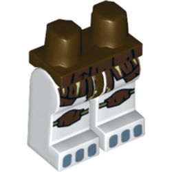 LEGO PART 970c27pr0448 Hips and White Legs with Dark Brown Loincloth ...