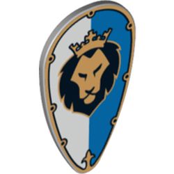 LEGO PART 2586pr0009 Shield Ovoid with Lion Head on White and Blue ...