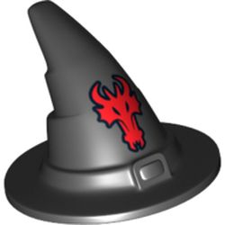 LEGO PART 6131pr0006 Hat, Wizard, Red Dragon Head Print | Rebrickable ...