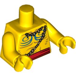 LEGO PART 973c01h01pr2419 Torso Bare Chest with Muscles Outline, Blue ...