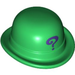 LEGO PART 95674pr0003 Hat, Bowler with Purple Question Mark Print ...