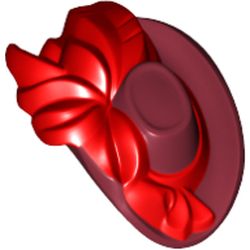 LEGO PART 13746pr0002 Hat with Pin, Ladies Fedora with Large Red Bow ...