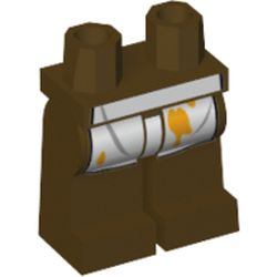 LEGO PART 970c07pr0616 Hips and Dark Brown Legs with White Stained ...