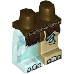 LEGO PART 970l26r65pr0667 Hips and Tan Left Leg, Trans-Light Blue Right ...