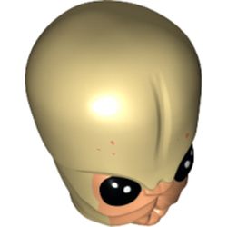 LEGO PART 16471pr0001 Minifig Head Special, Bith with Black Eyes and ...