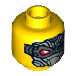 LEGO PART 3626cpr1501 Minifig Head Psyclone, Dual Sided, Red Eye ...