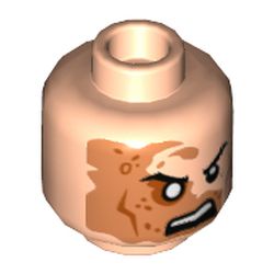 LEGO PART 3626cpr1450 Minifig Head Shredder, Right Eye Scarred Area and ...