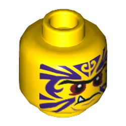 LEGO PART 3626cpr1567 Minifig Head Zugu, Eyebrows, Red Eyes, Purple ...