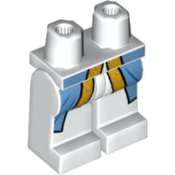 LEGO PART 970c27pr0748 Hips and White Legs with Gold and Medium Blue ...