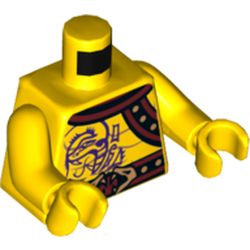 LEGO PART 973c01h01pr2851 Torso Bare Chest, Muscles, Purple Snake ...