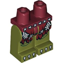 LEGO PART 970c20pr0808 Hips and Olive Green Legs with Dark Red ...