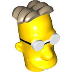 LEGO PART 19913pr0001 Minifig Head Special, Simpsons, Professor Frink ...