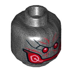 LEGO PART 3626cpr1658 Minifig Head Ultron, Dual Sided, Red Eyes and ...