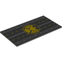 LEGO PART 90498pr0002 Tile 8 x 16 with Bottom Tubes with Runway and ...